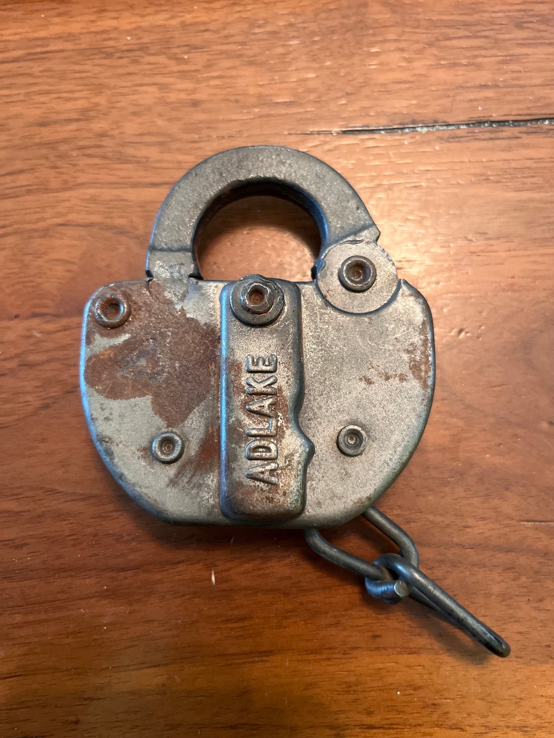 Vintage Big Adlake Brass Padlock No Key Antique USA Steampunk Lock ...