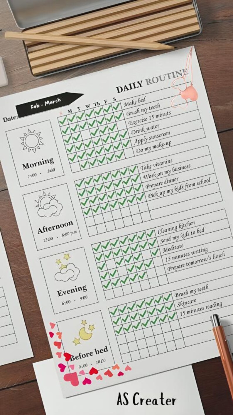 Digital Daily Planner | Printable & Editable PDF | Productivity and ...