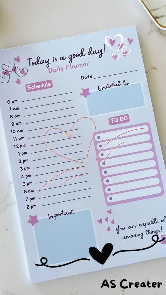 Digital Daily Planner | Printable & Editable PDF | Productivity and ...