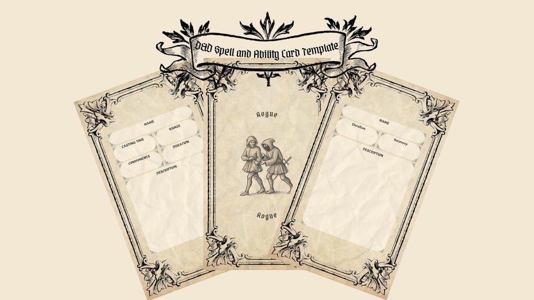 Dnd Spell Cards Medieval Pack: Rogue Spells and Abilities - Etsy