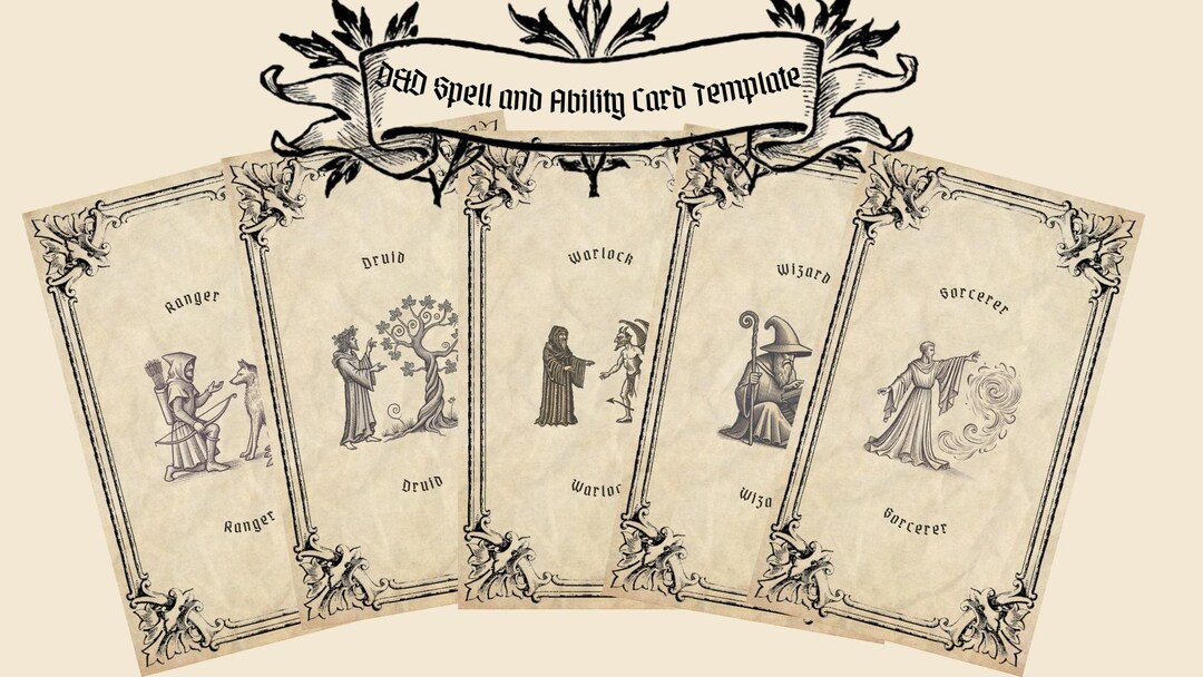 Dnd Spell Cards Medieval Pack: Bundle (includes All Spell and Ability ...