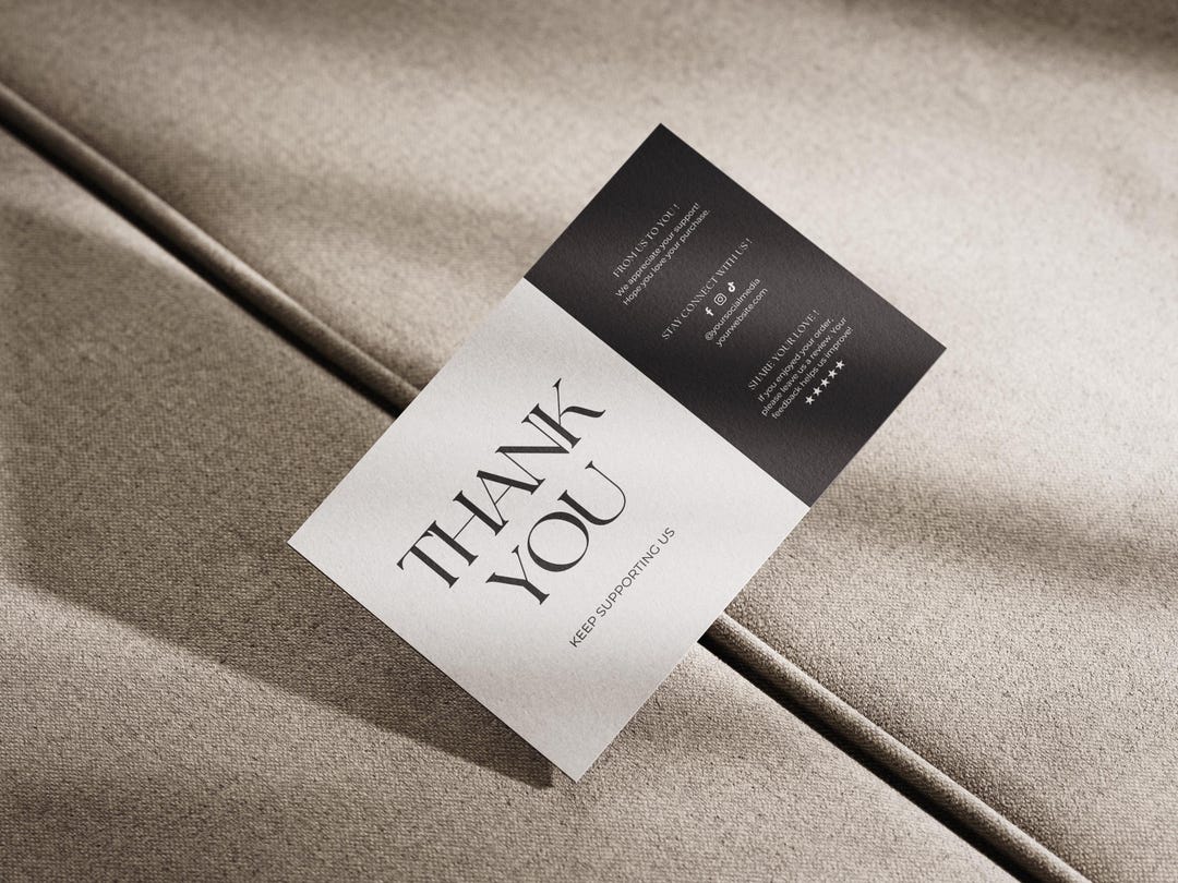 Editable Business Thank You Card Template, Small Business Thank You for ...
