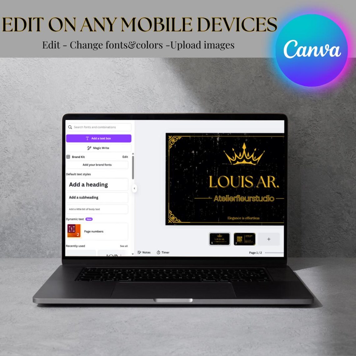 Luxurious VIP Business Cards Template | QR Code | Black & Gold - Etsy