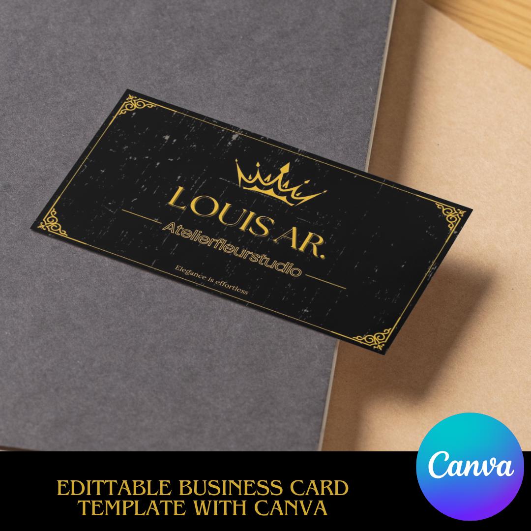 Luxurious VIP Business Cards Template QR Code Black & Gold - Etsy