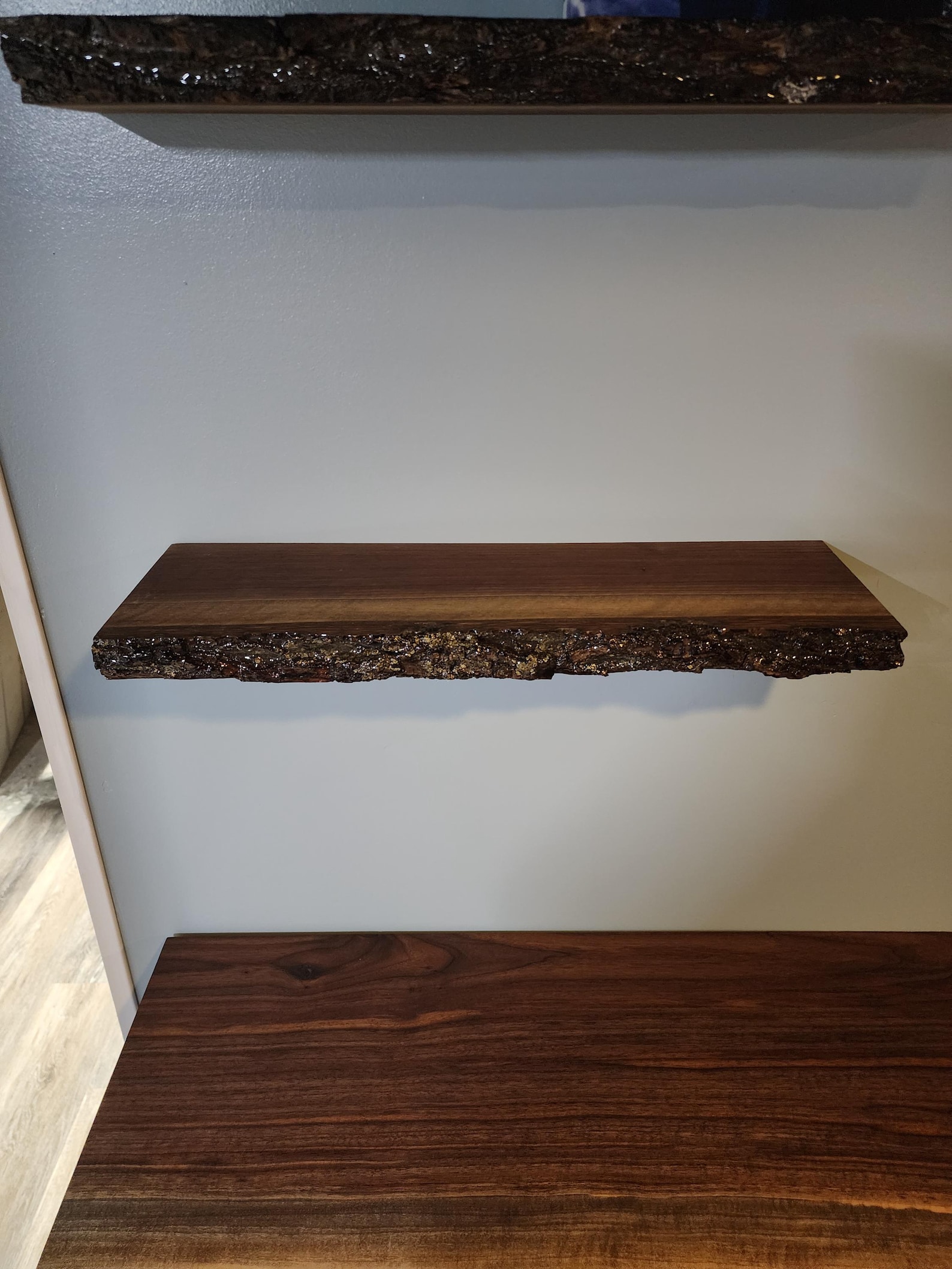 Live Edge Floating Black Walnut Shelves - Etsy