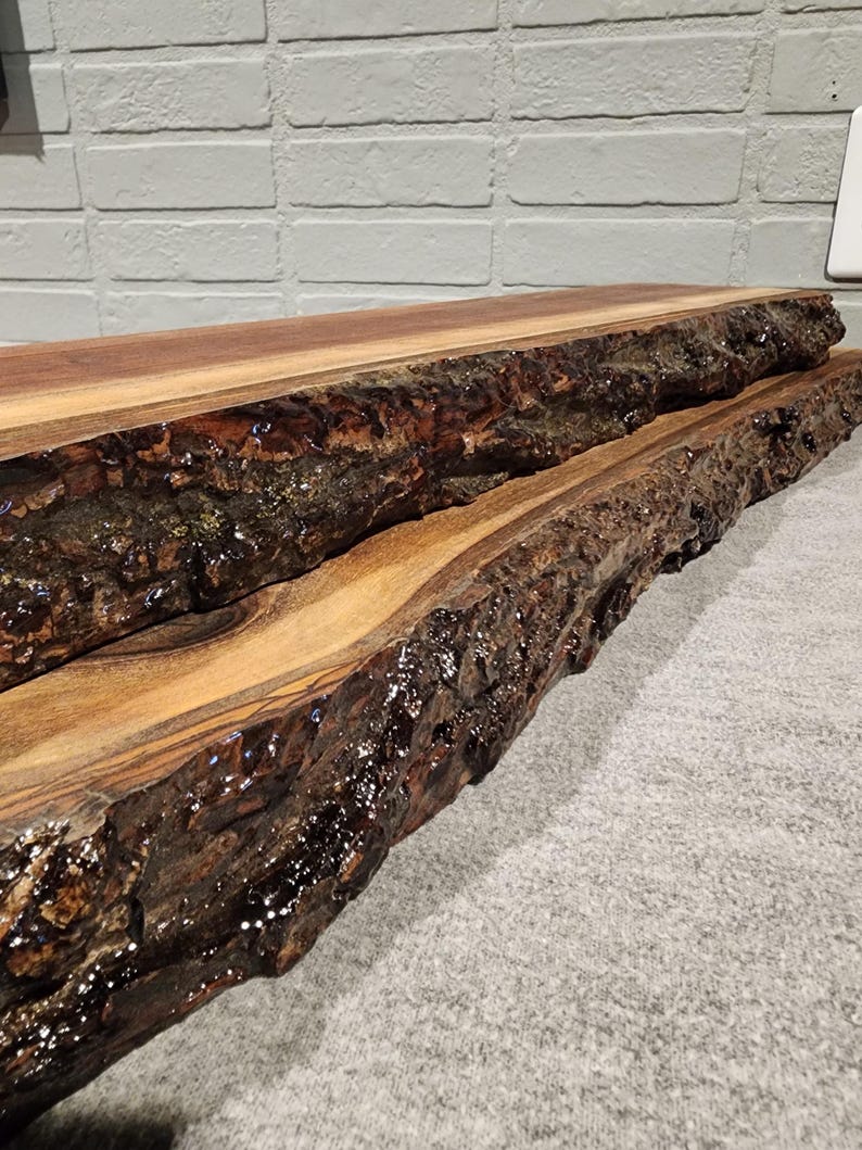 Live Edge Floating Black Walnut Shelves - Etsy