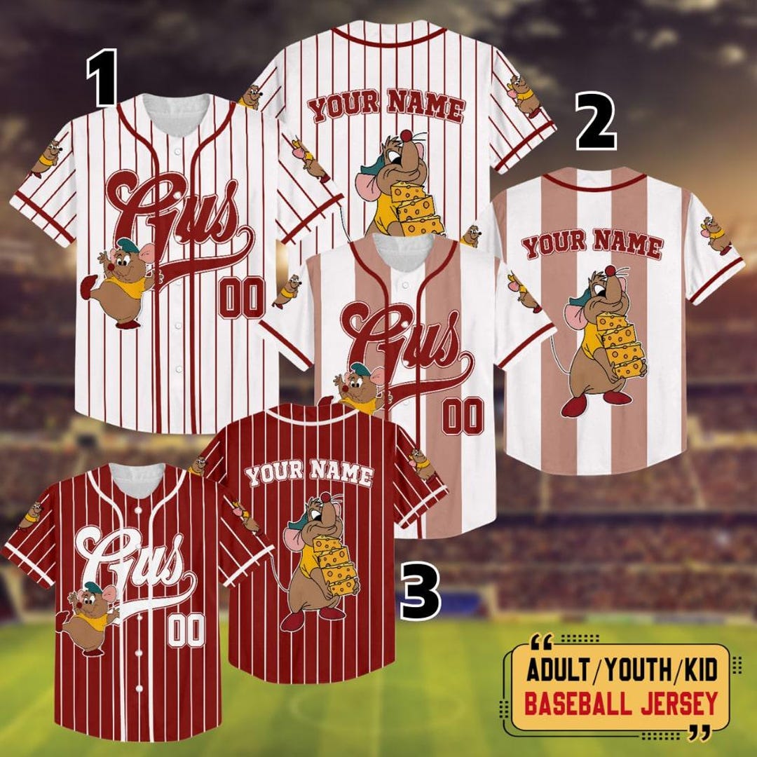 Personalized Disney Gus Gus Baseball Jersey, Custom Disney Mouse Jersey ...