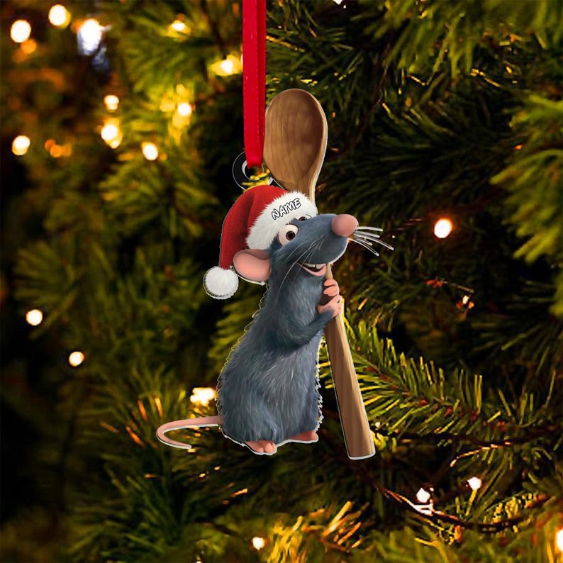 Disney Ratatouille Remy Mouse Chef Christmas Ornament, Merry Christmas ...
