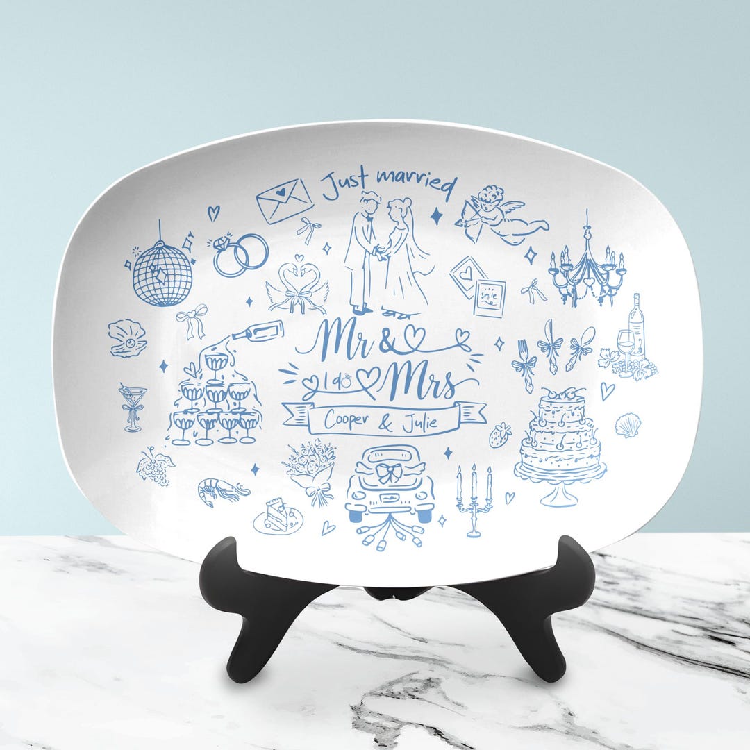 Personalized Wedding Ceramic Platter, Custom Bridal Dish, Wedding Gifts ...
