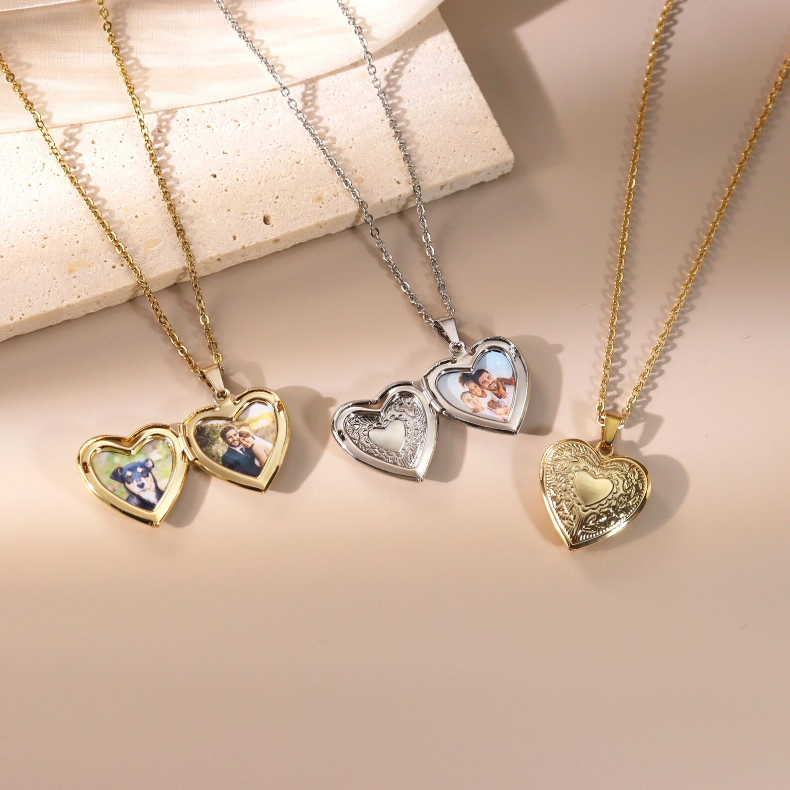 Personalized Heart Locket Necklace,custom Engraved Heart Locket ...