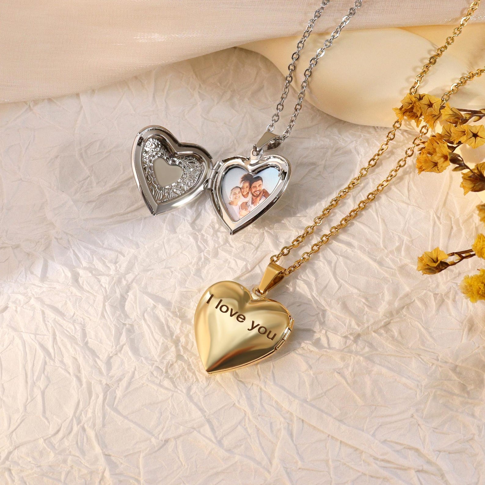 Personalized Heart Locket Necklace,custom Engraved Heart Locket ...