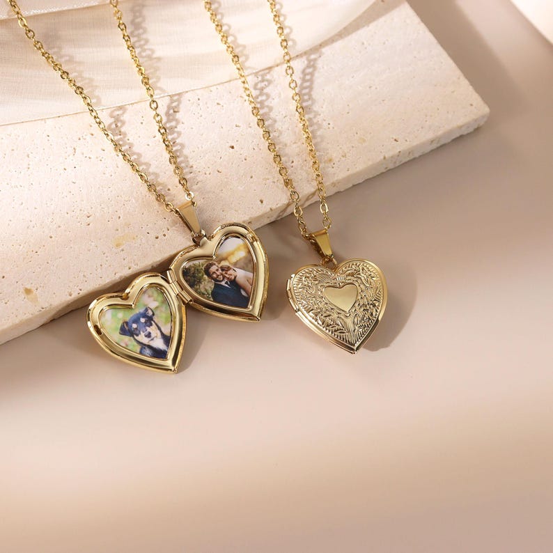 Personalized Heart Locket Necklace,custom Engraved Heart Locket ...