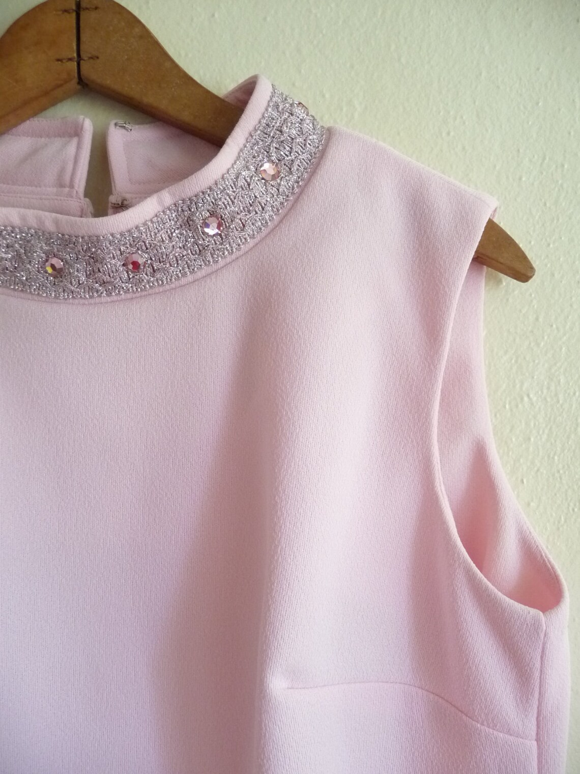 1960s to 1970s Pastel Pink and Glitter Barbie Shift Mini Dress, Small ...