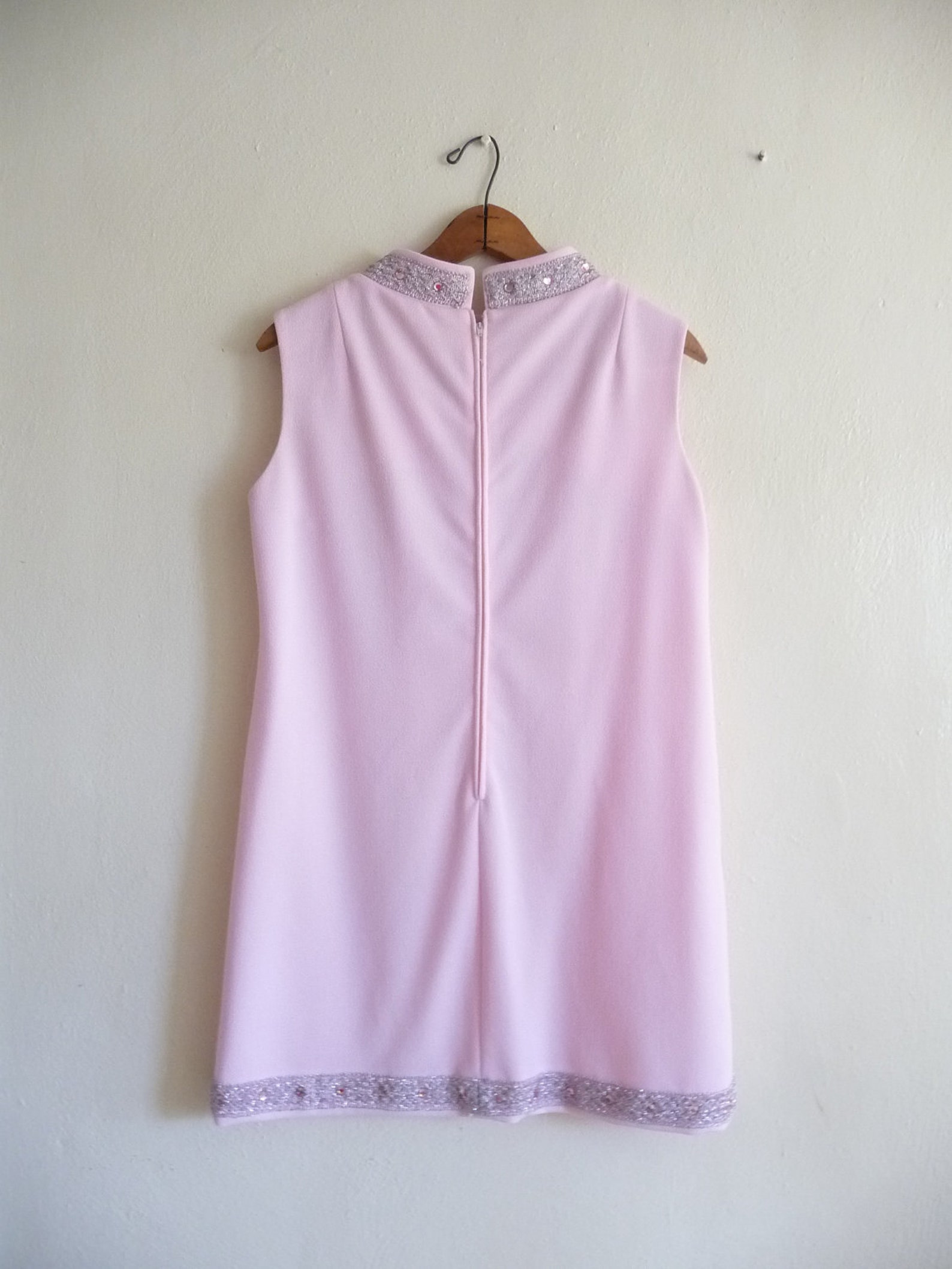 1960s to 1970s Pastel Pink and Glitter Barbie Shift Mini Dress, Small ...