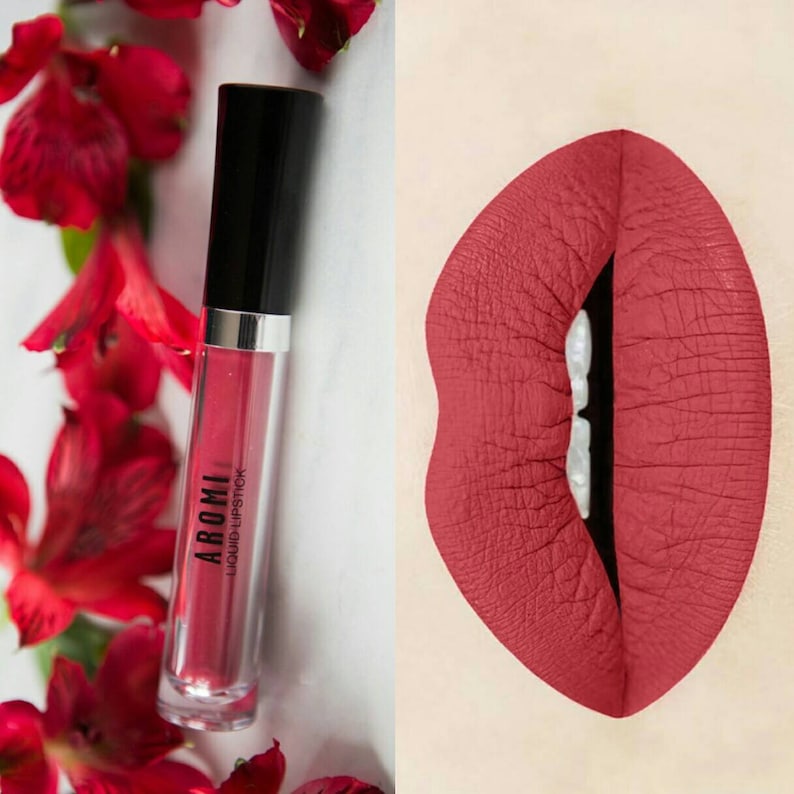 Brick Red Matte Liquid Lipstick. Glossy to Matte Liquid Lipstick ...