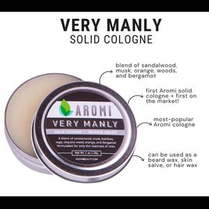 Very Manly Solid Cologne, Men's Fragrance, Travel Cologne, Vegan ...