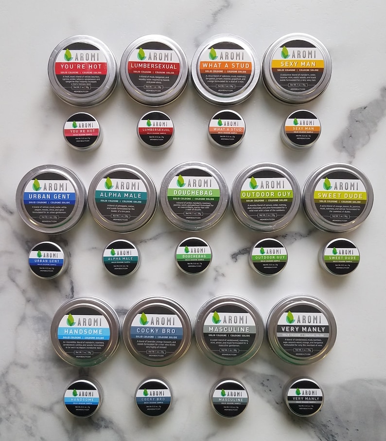 All 13 Solid Cologne Samples Men's Solid Fragrance Mini | Etsy