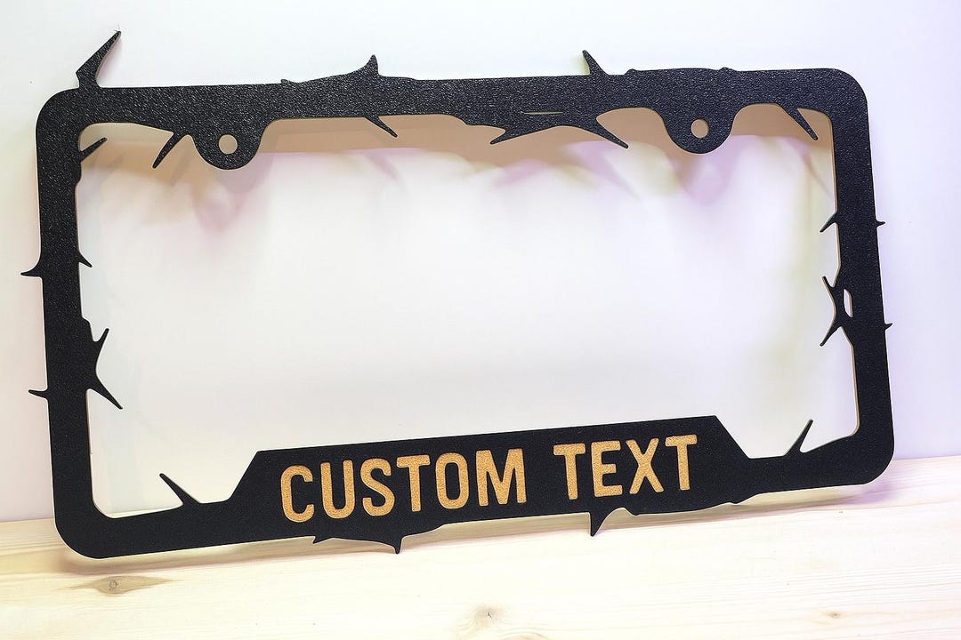 Personalized Engraved Barbed Wire Thorn License Plate Cover: Custom ...