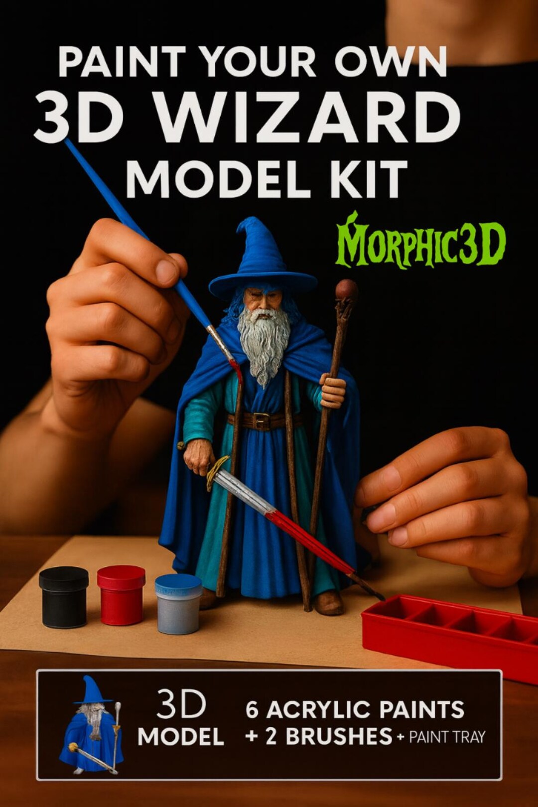 Paint Your Own 3D Wizard Model Kit – DND Hobby Set - Etsy