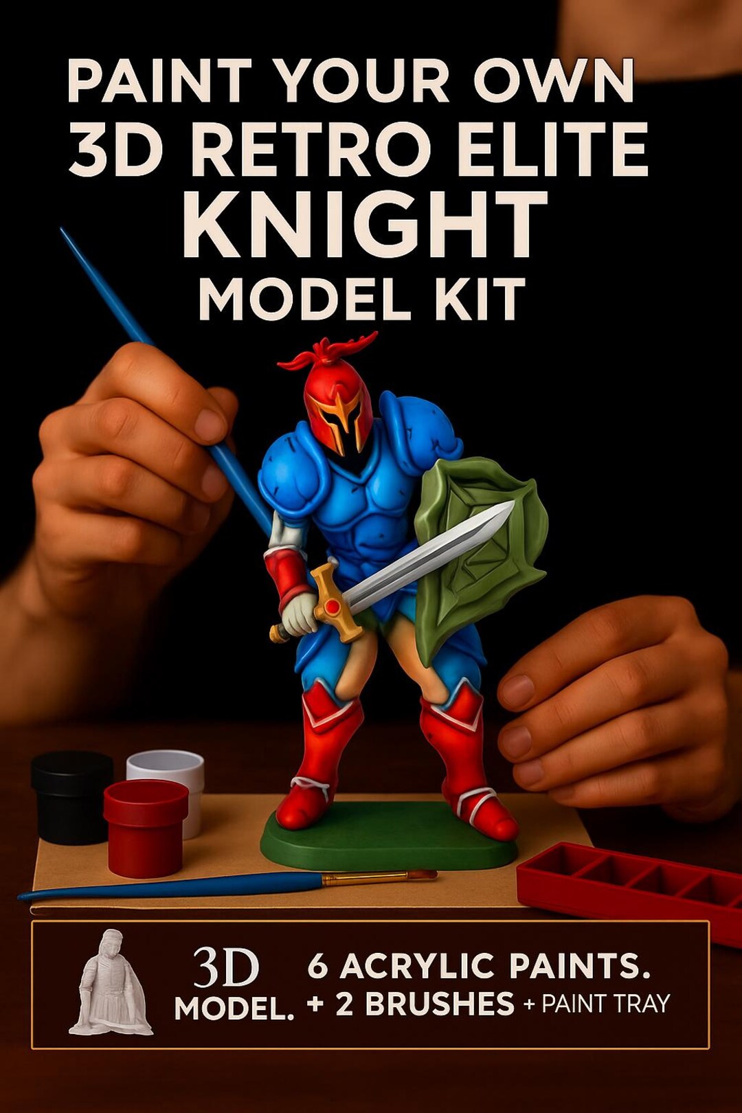 Peignez votre propre modèle 3D de chevalier rétro - kit de création ...