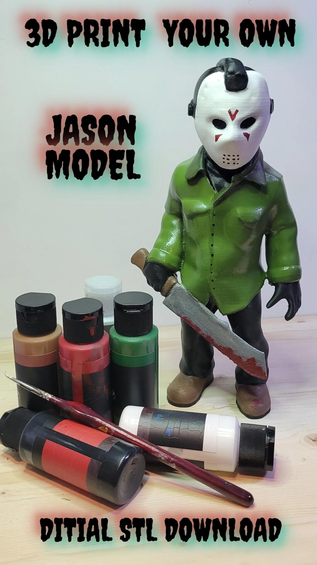 Jason Mask Figurine Ornament Digital STL File - Halloween 3D Print ...