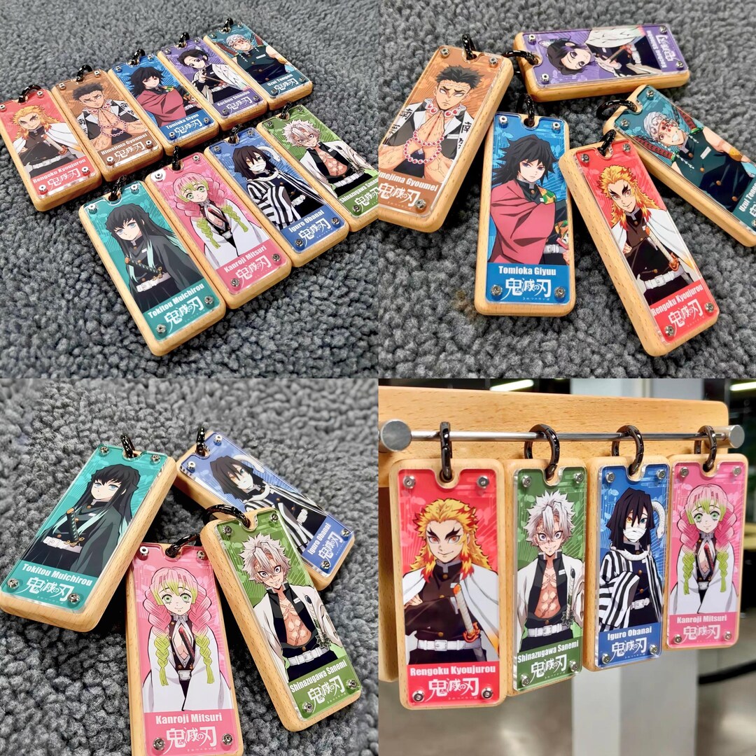 Demon Slayer Wooden Keychains | Mitsuri Kanroji, Muichiro Tokito ...