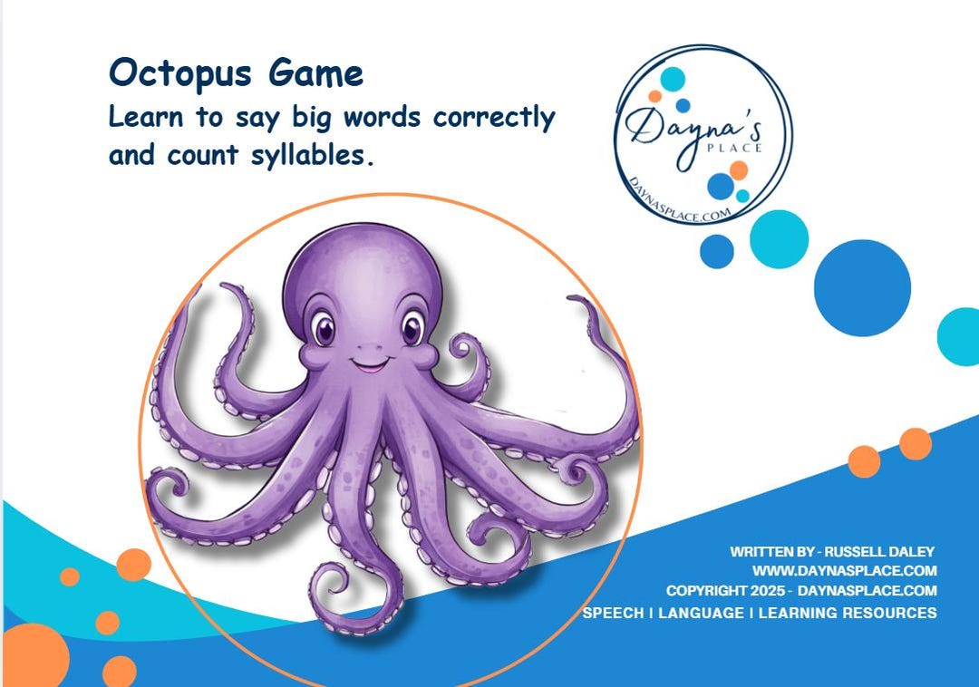 The Octopus Game | Learn Syllables and Pronounce Big Words | Speech and ...