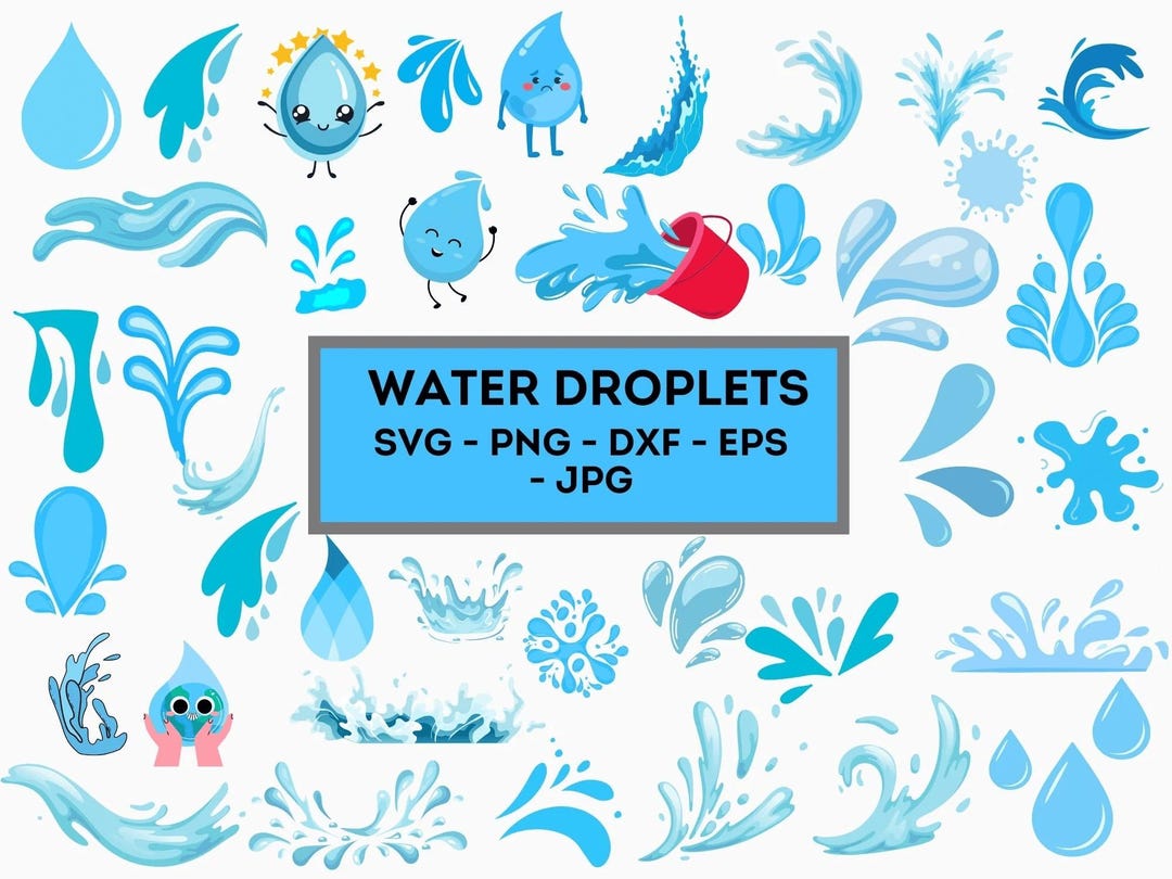 Water Drops Svg, Splash Svg, Water Svg, Rain Drops Svg, Raining Svg ...