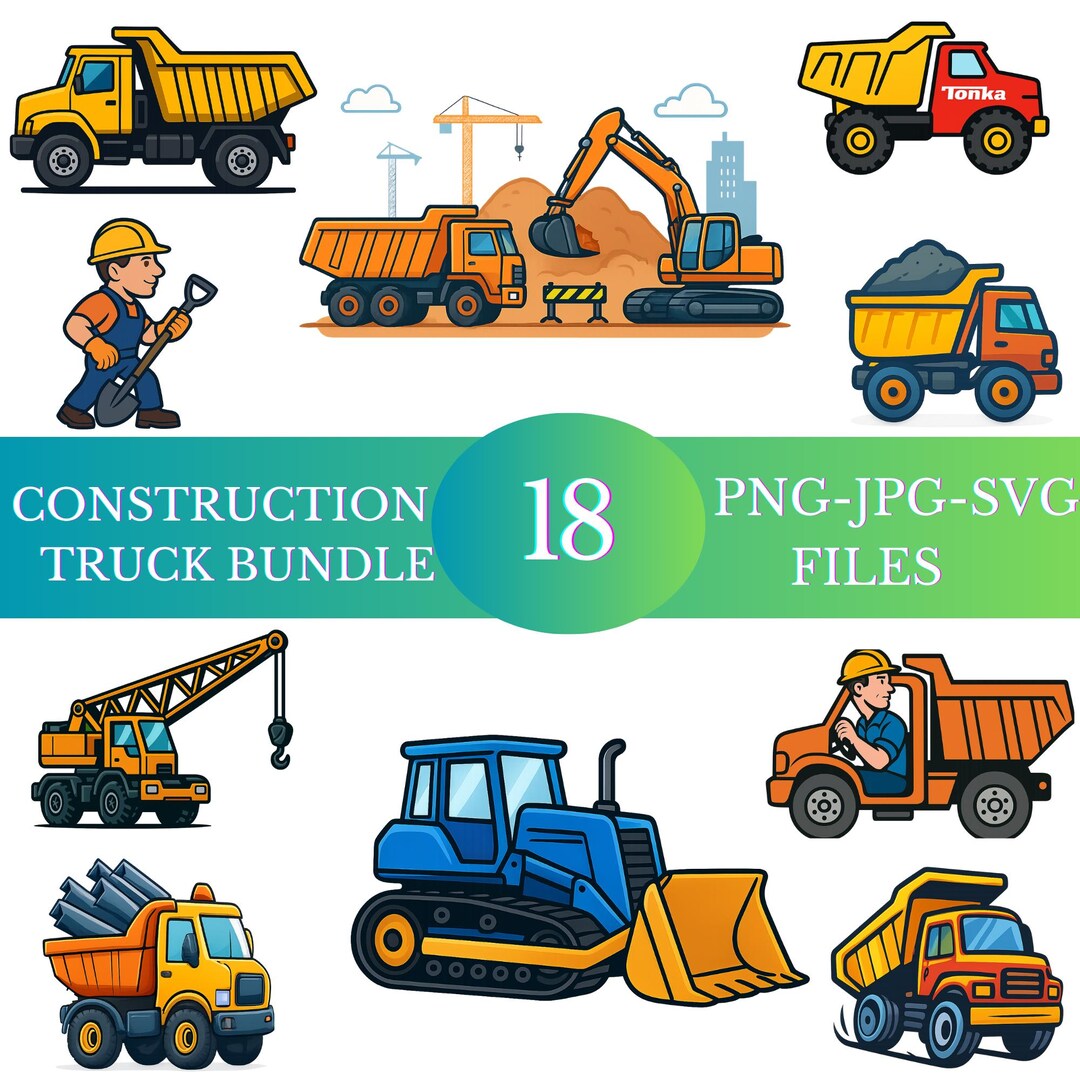 Construction Svg Bundle Construction Trucks Svg Png Bundle Layered Cut ...