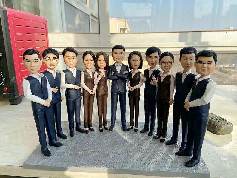 Custom Office Gift, Team Clay Figurines, Personalized Business Gift ...