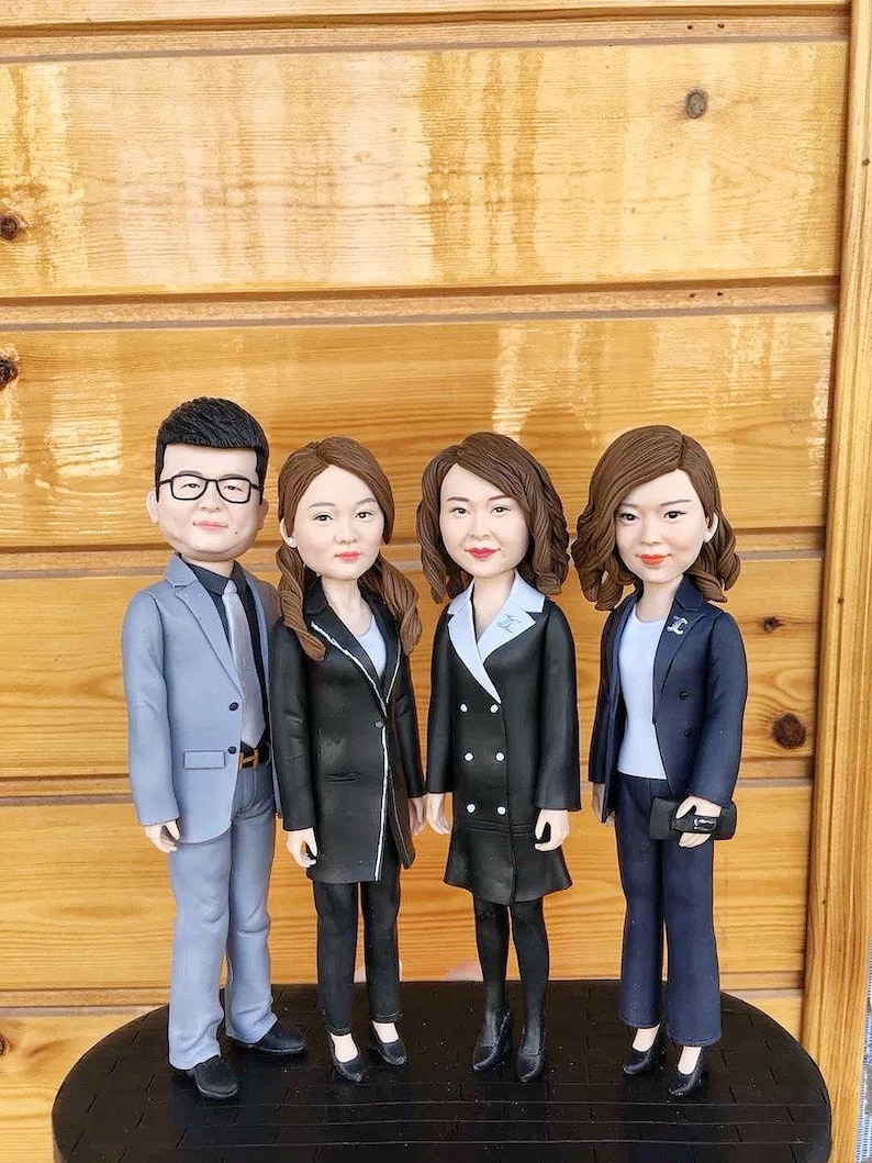 Custom Office Gift, Team Clay Figurines, Personalized Business Gift ...