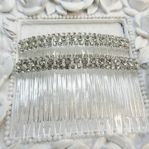 Triple Row Crystal Rhinestone Side Hair Comb Pair, AAA Crystal Wedding ...
