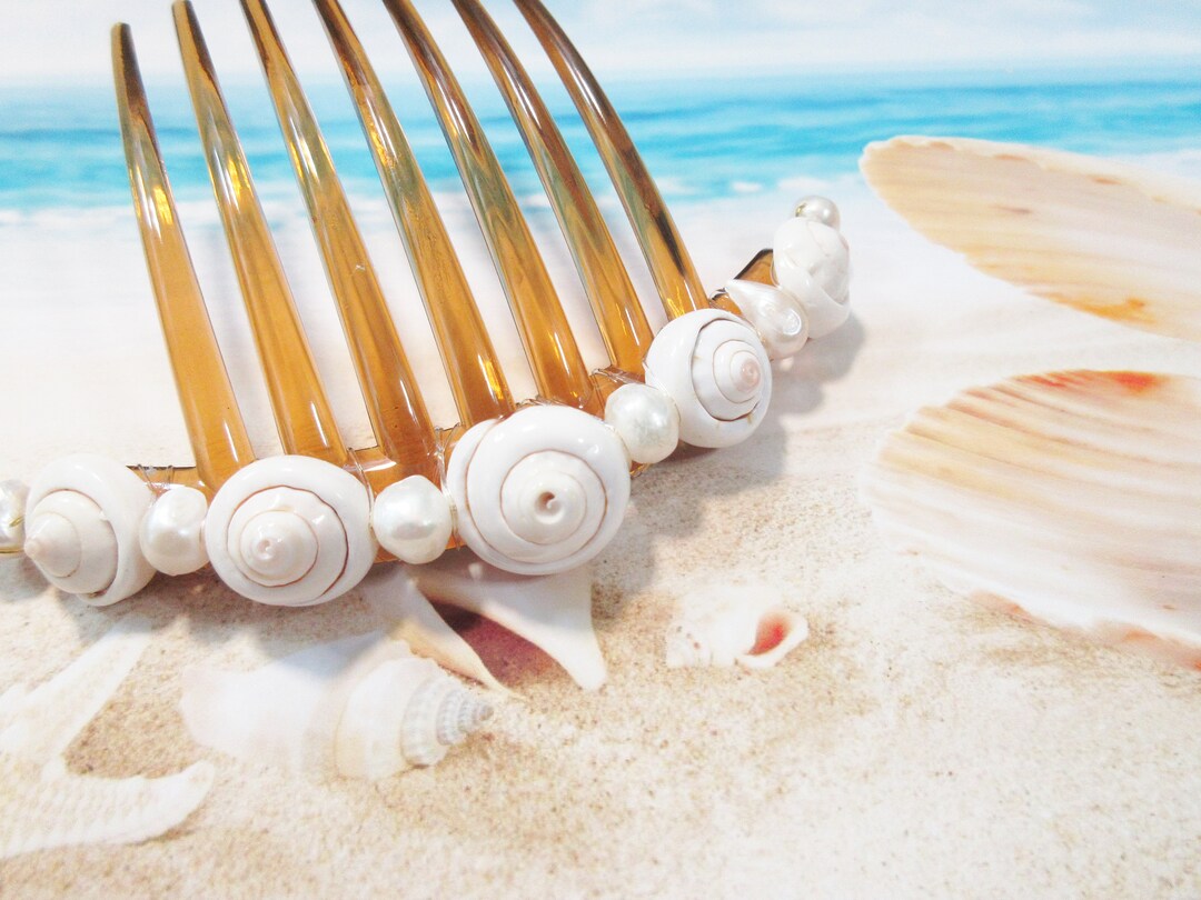 Cone Shaped Swirl Sea Shells and 10 Mm White Freshwater Pearls French ...