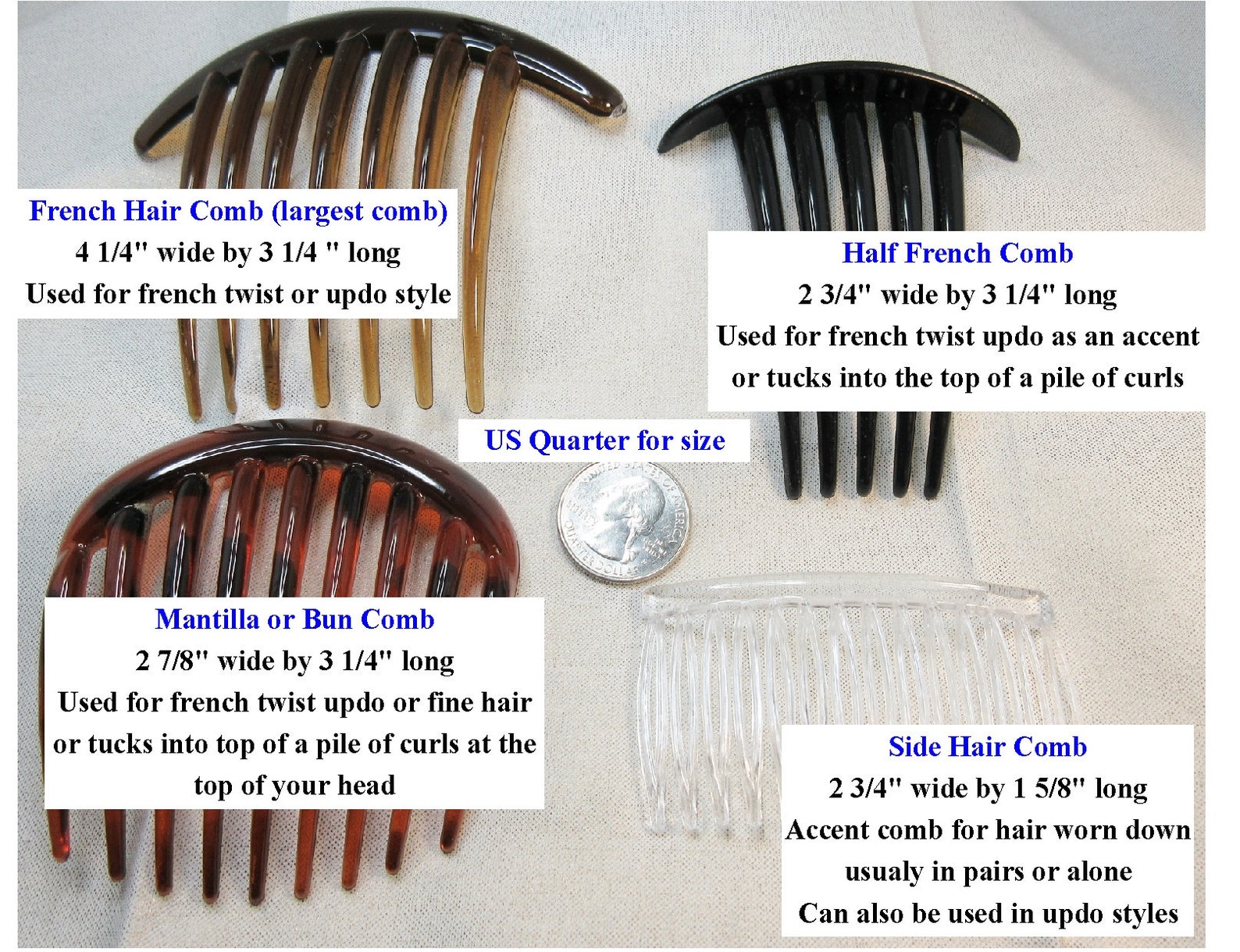 Triple Row Crystal Rhinestone Side Hair Comb Pair Side Hair | Etsy