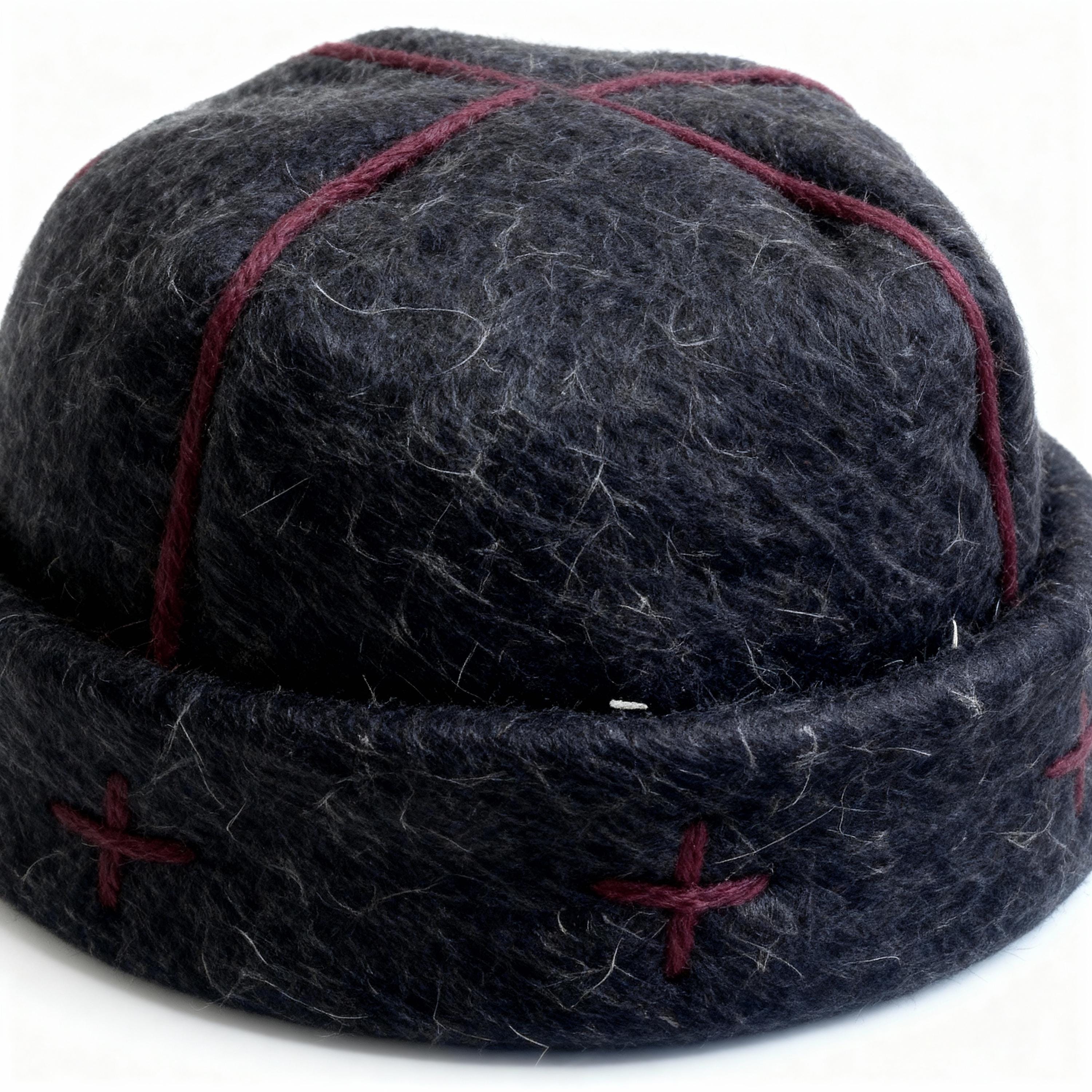 Handmade Felted Wool Skullcap – Georgian Traditional Hat With Red Cross ...