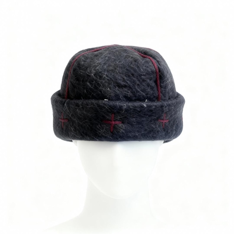 Handmade Felted Wool Skullcap – Georgian Traditional Hat With Red Cross ...