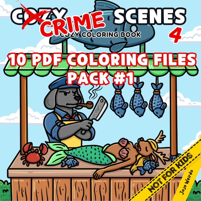 Cozy Crime Scene Coloring - Etsy