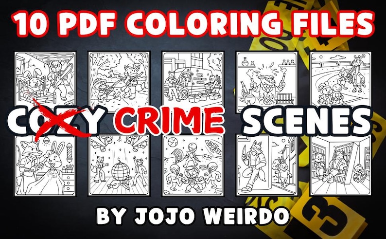 Cozy Crime Scenes 4 Pack #1 : Cute and Cozy Coloring Books for Adults ...