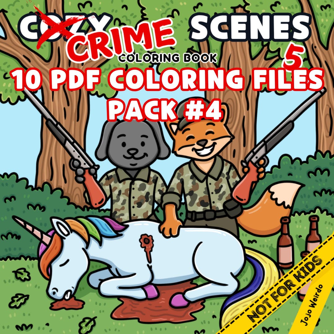 Cozy Crime Scenes 5 Pack #4 : Cute and Cozy Coloring Books for Adults ...