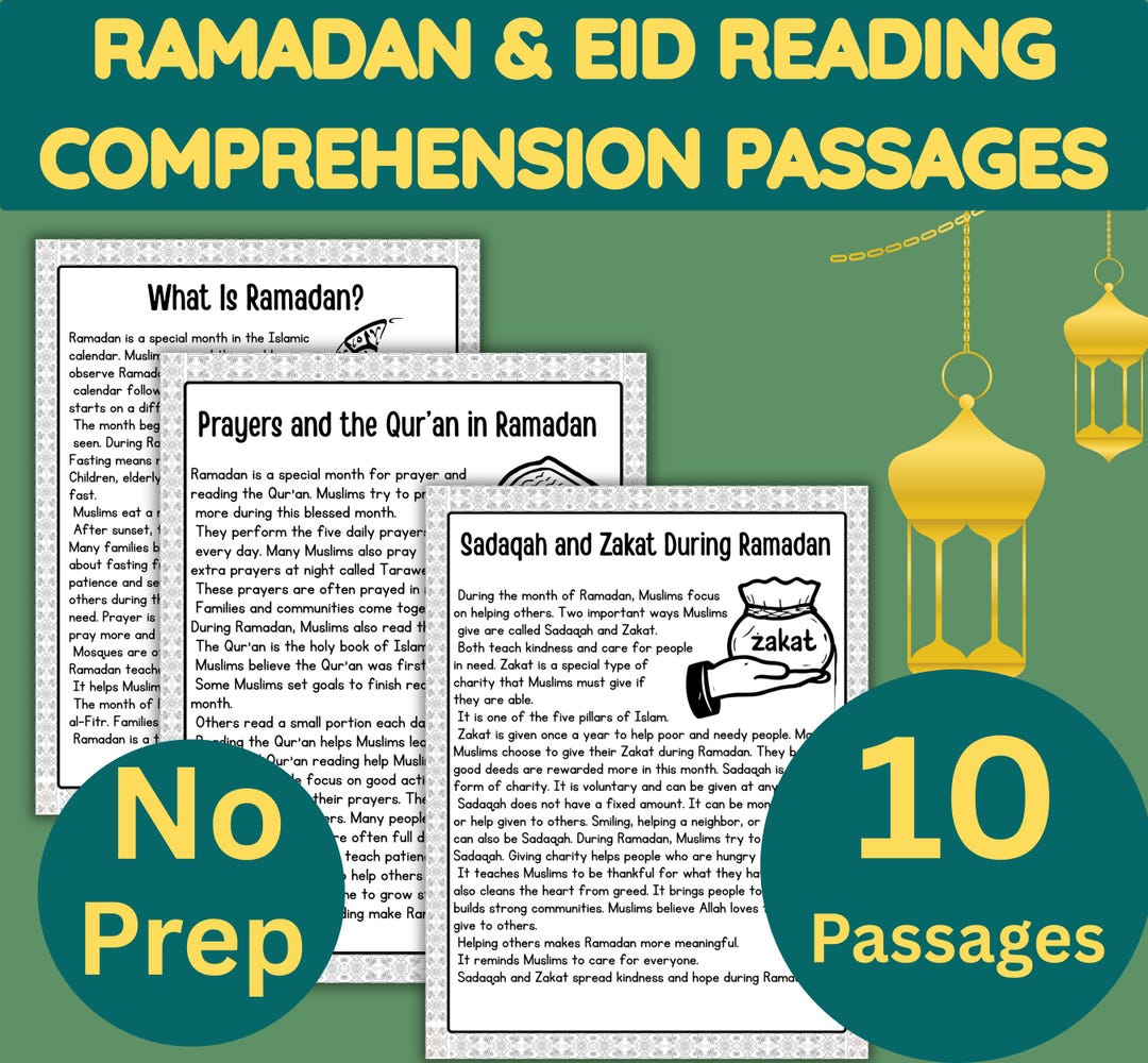 Ramadan & Eid Reading Comprehension Passages | Islamic Studies ...