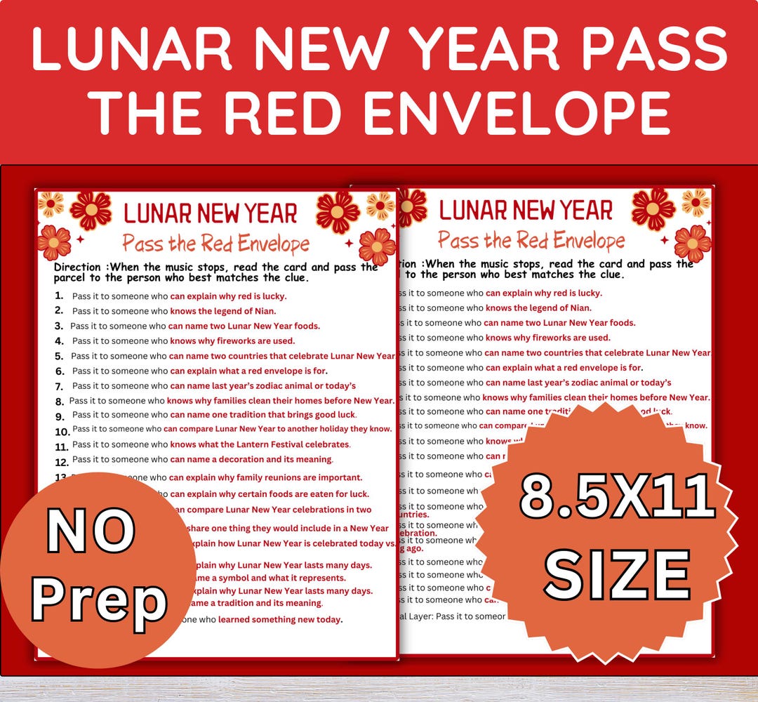 Pass the Red Envelope Game | Chinese New Year Activity | Lunar New Year ...