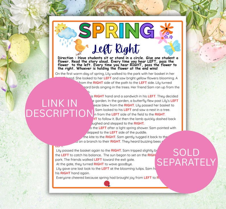 April Left Right Game Printable | Fun Pass the Gift Party Activity for ...