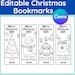 Editable Christmas Bookmarks Printable, 4 Festive Designs, DIY Holiday ...