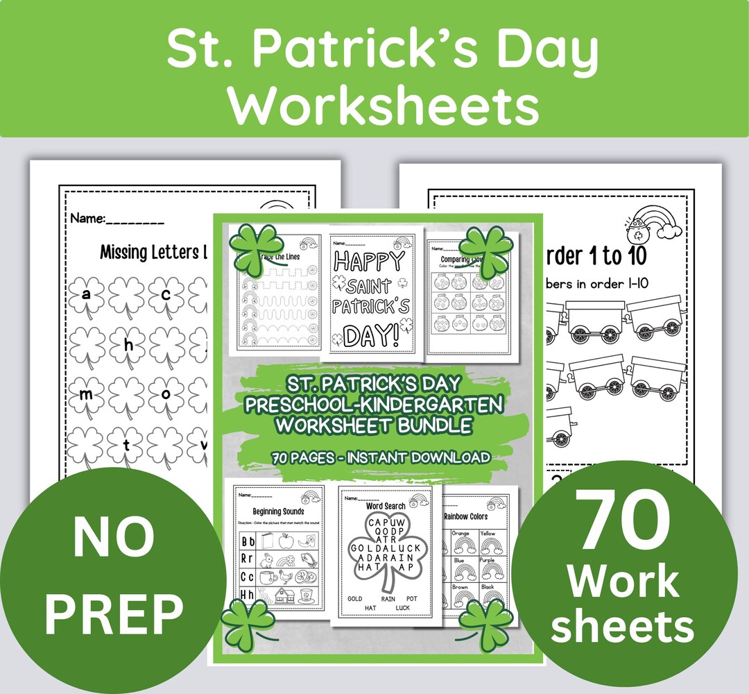 St. Patrick’s Day Worksheets for Preschool and Kindergarten | March ...