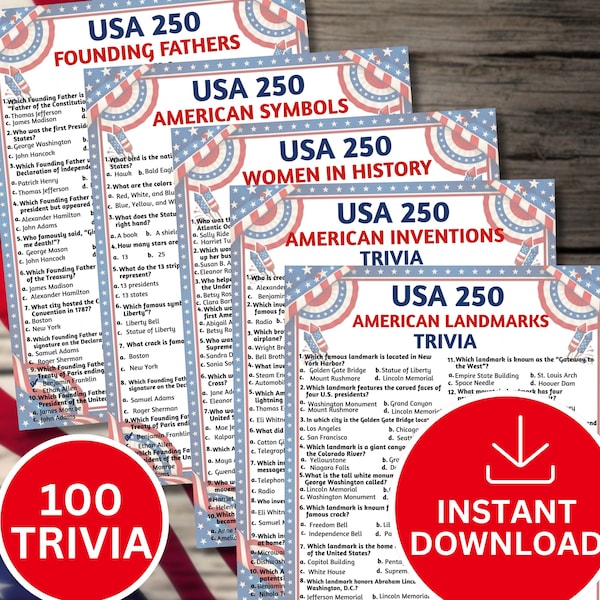 America 250 Printables - Etsy