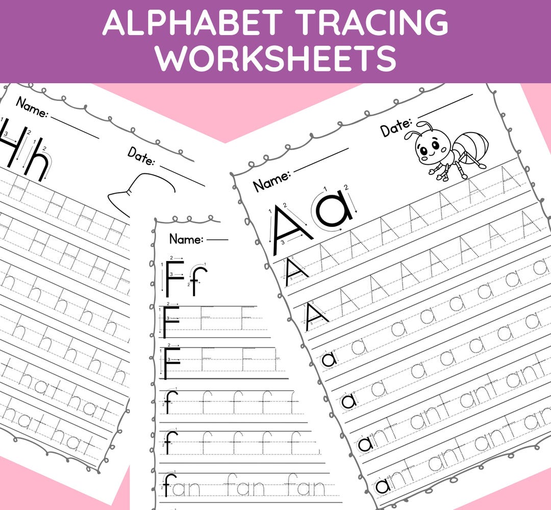 Alphabet Tracing Worksheets A–Z | 26 Printable Letter Tracing Pack ...