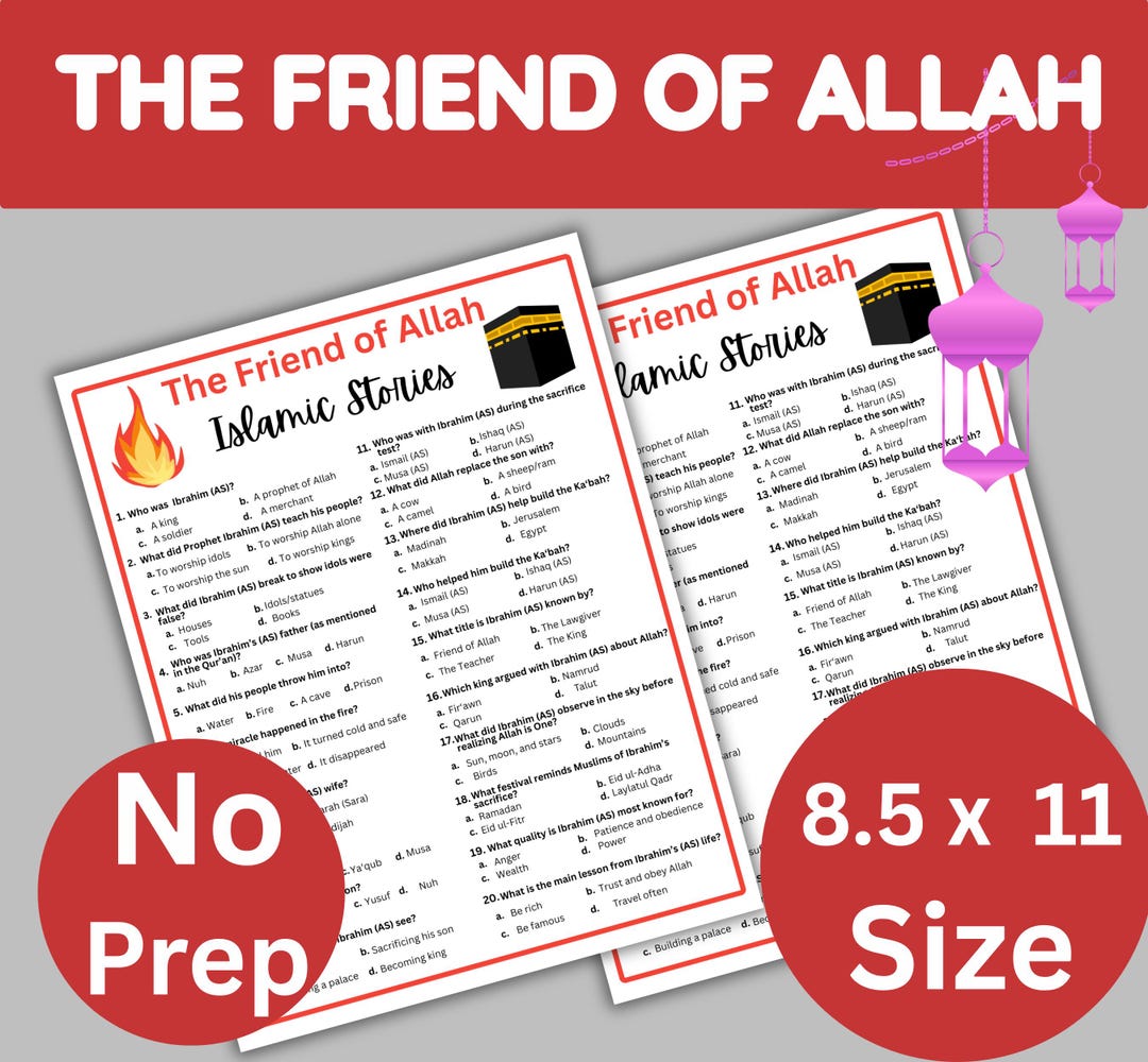 Prophet Ibrahim Trivia | Islamic Quran Story Worksheet for Kids ...