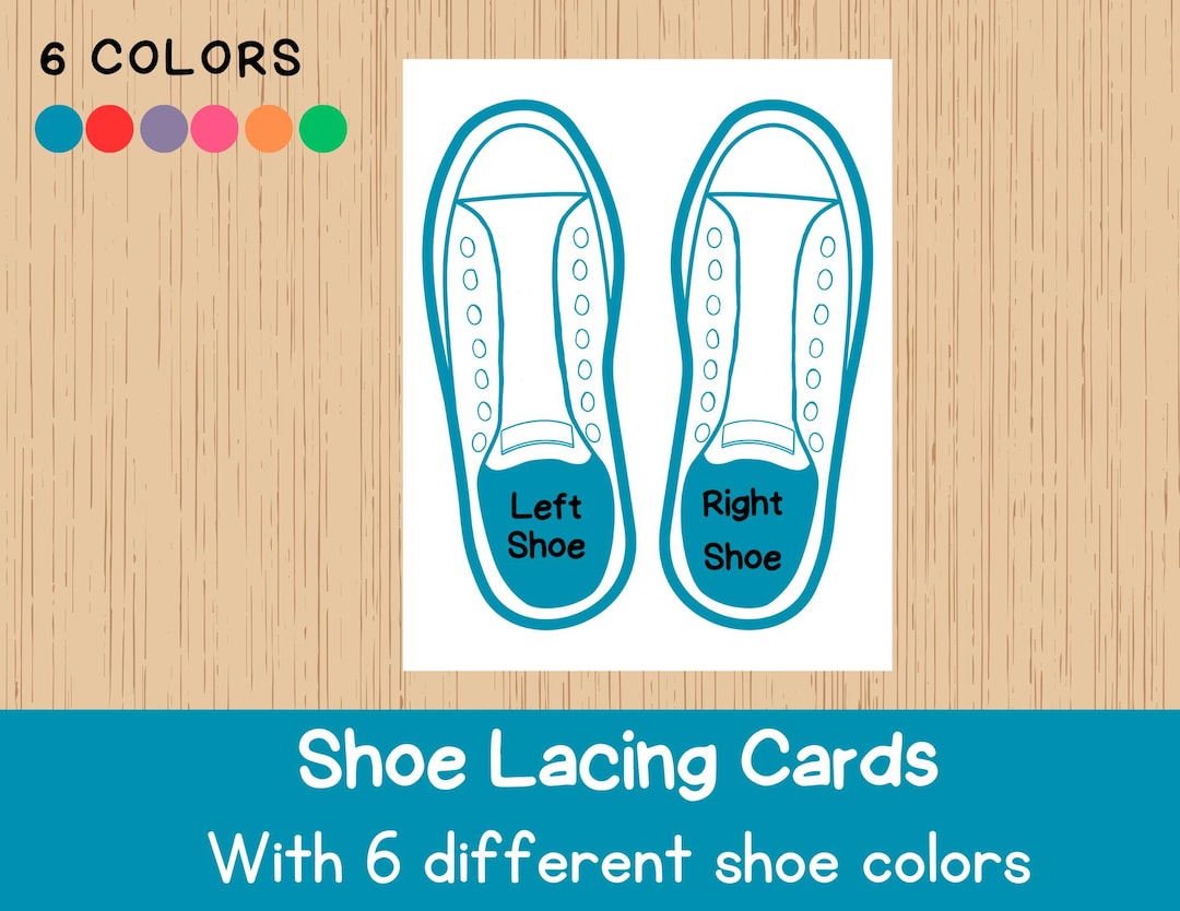 Shoe Lacing Practice, Printable Shoe Tying Cards, Lacing Worksheets ...