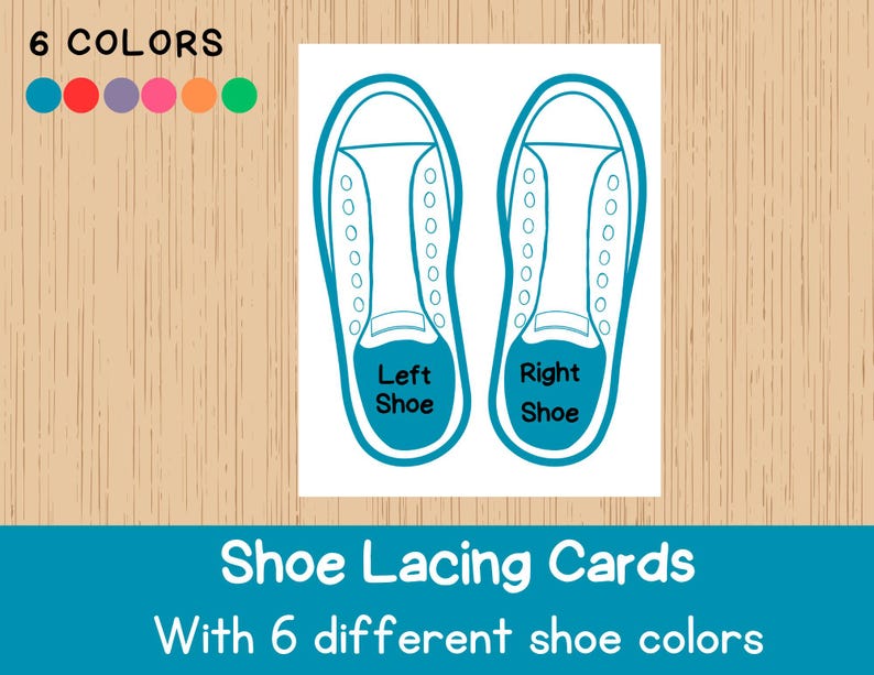 Shoe Lacing Practice, Printable Shoe Tying Cards, Lacing Worksheets ...