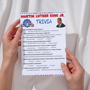 Martin Luther King Jr Trivia Game | 20 MLK Questions | MLK Day Activity ...